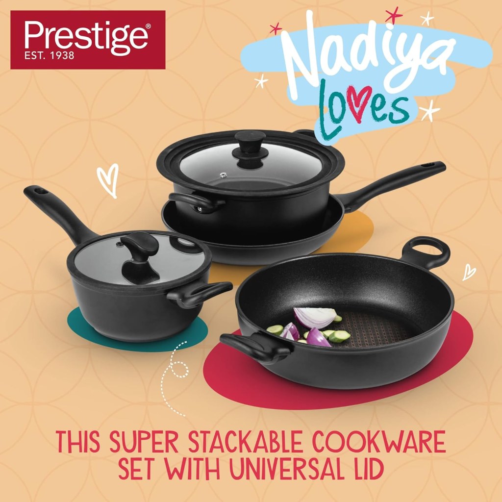 Nadiya x Prestige Nesting Cookware Set, 4 Piece - Bargain Hunter UK Deals