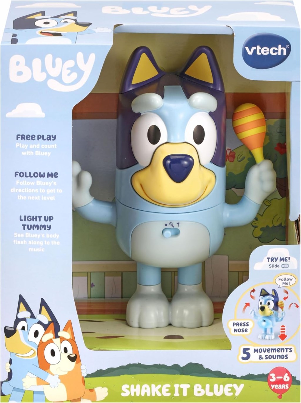 VTech Shake It Bluey, Official Character, InteractiveToy - Bargain ...