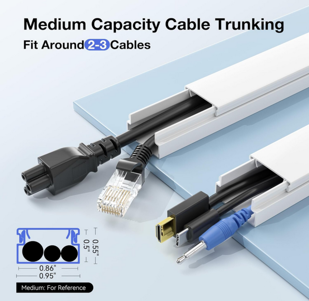 MUDEELA Cable Trunking Kit, 2M Trunking for TV Cables - Bargain Hunter ...