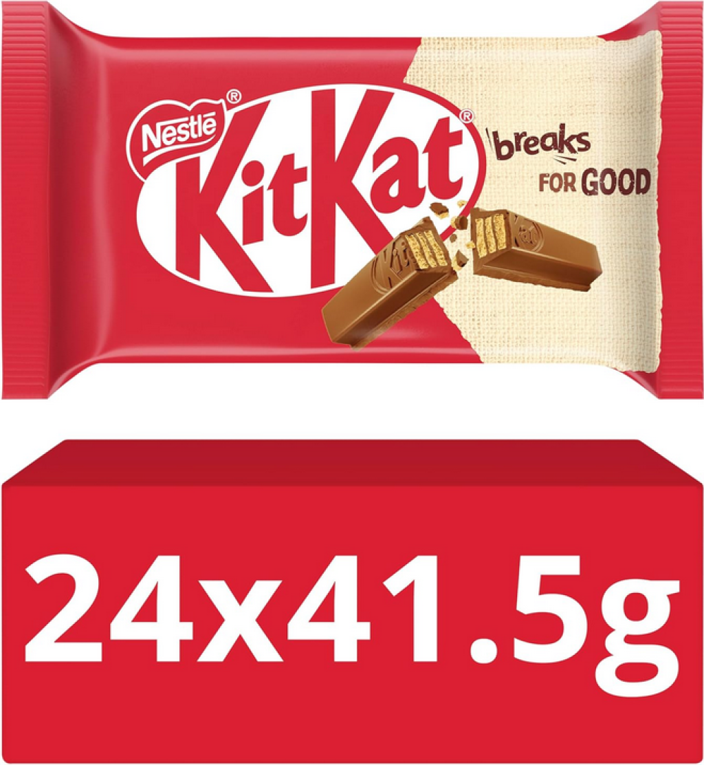 KitKat 4-Finger Milk Chocolate Biscuit Bar 24x 41.5g Bars - Bargain ...