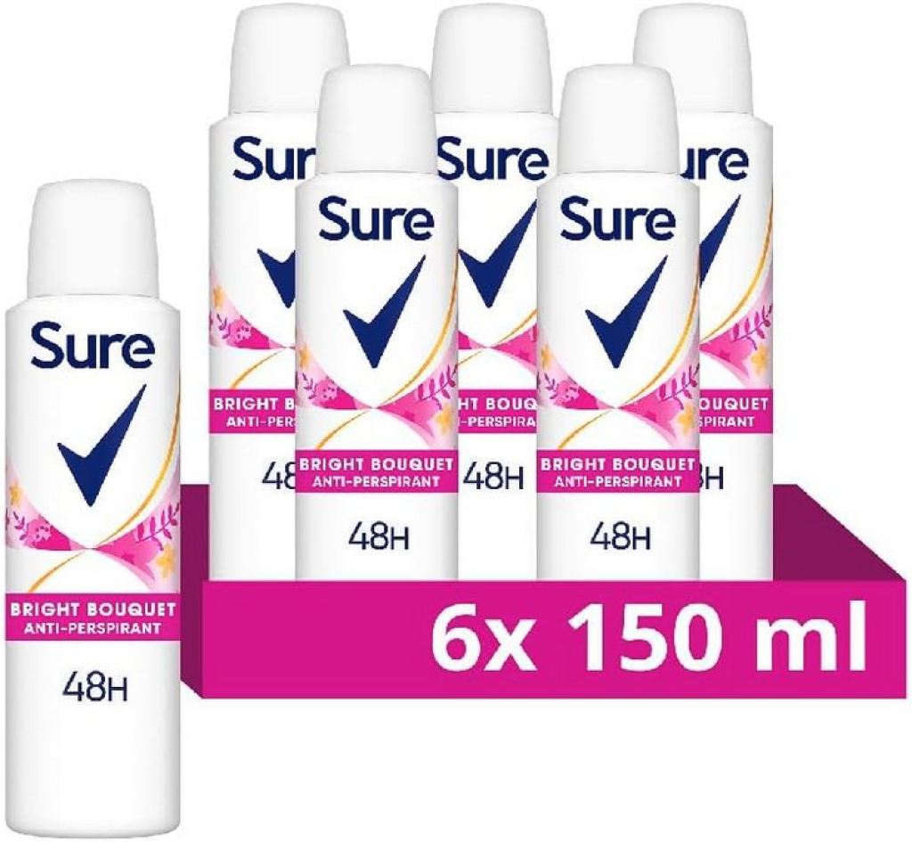 Sure Bright Bouquet Anti-Perspirant 6 x 150 ml - Bargain Hunter UK Deals