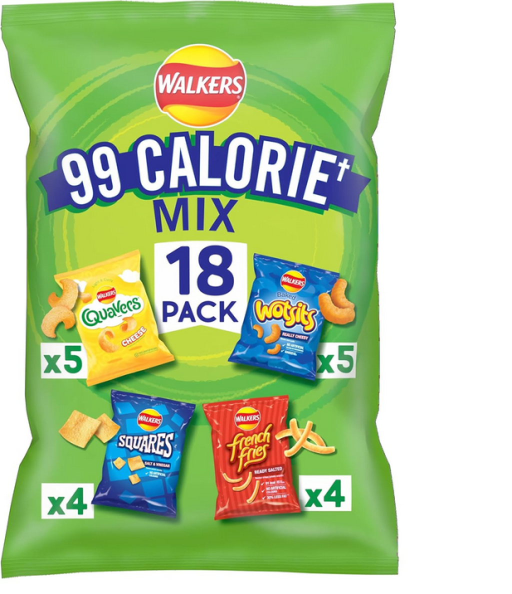 Walkers 99 Calorie Mix Multipack Snacks Crisps 18 Pack - Bargain Hunter ...