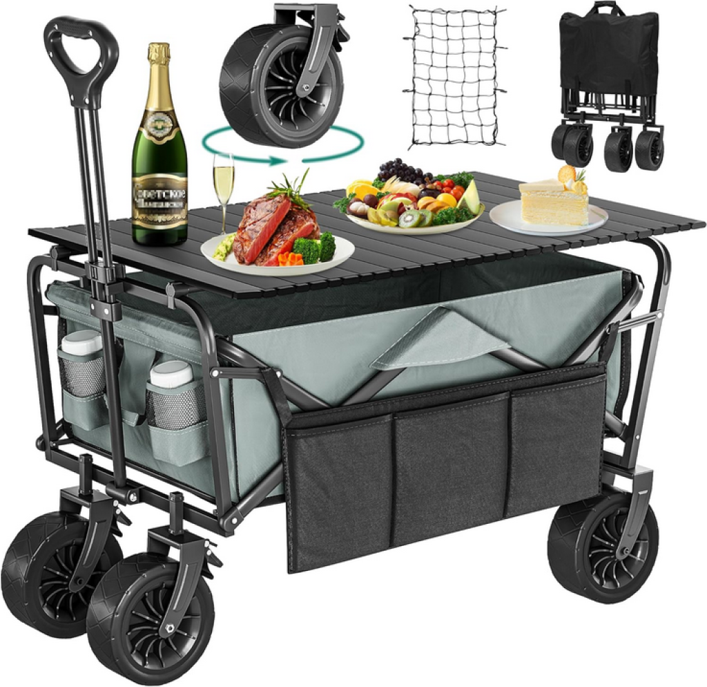 YITAHOME Beach Trolley with Big Universal Wheels 220 lbs - Bargain ...
