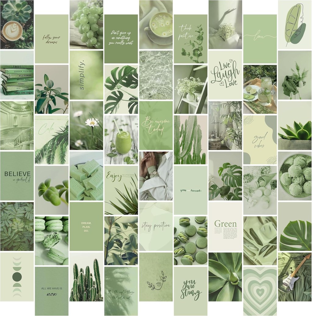 EDUS Green Wall Collage Kit Aesthetic Pictures - Bargain Hunter UK Deals