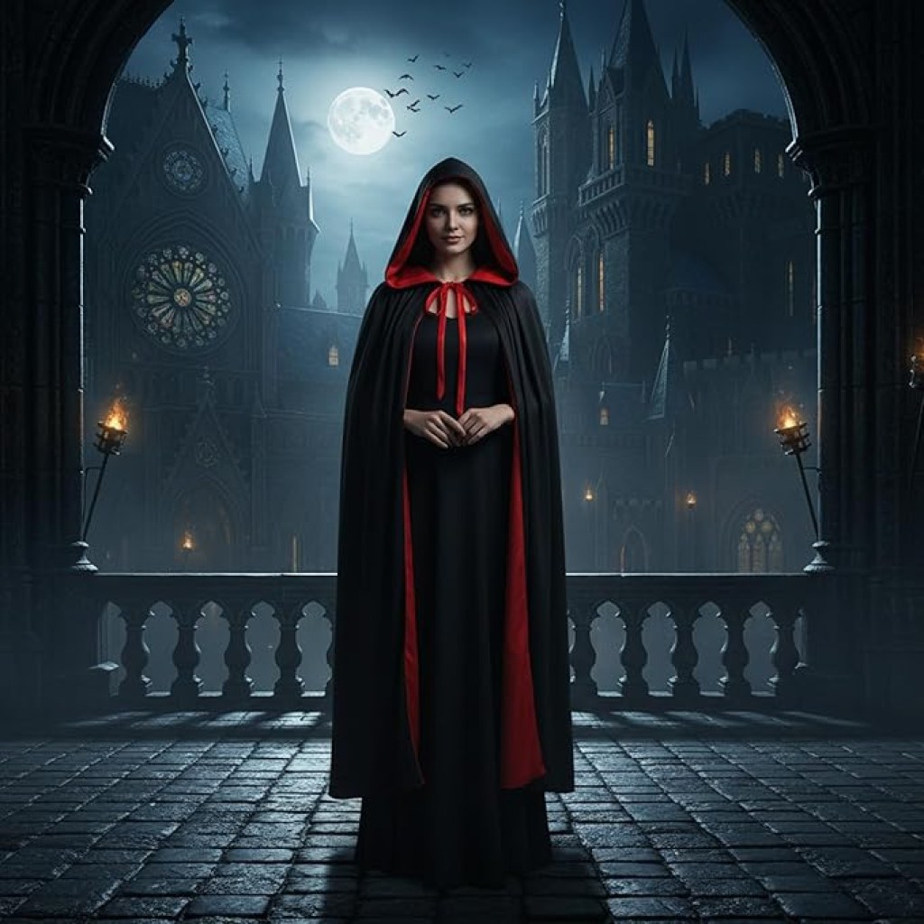 EujRcf Red Cape Cloak, Halloween Vampire Dress Outfit - Bargain Hunter UK Deals